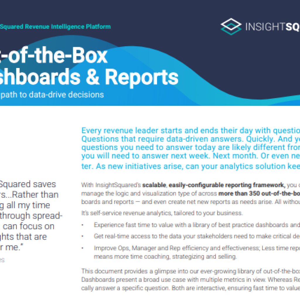 Out of the Box Dashboards Report - InsightSquared